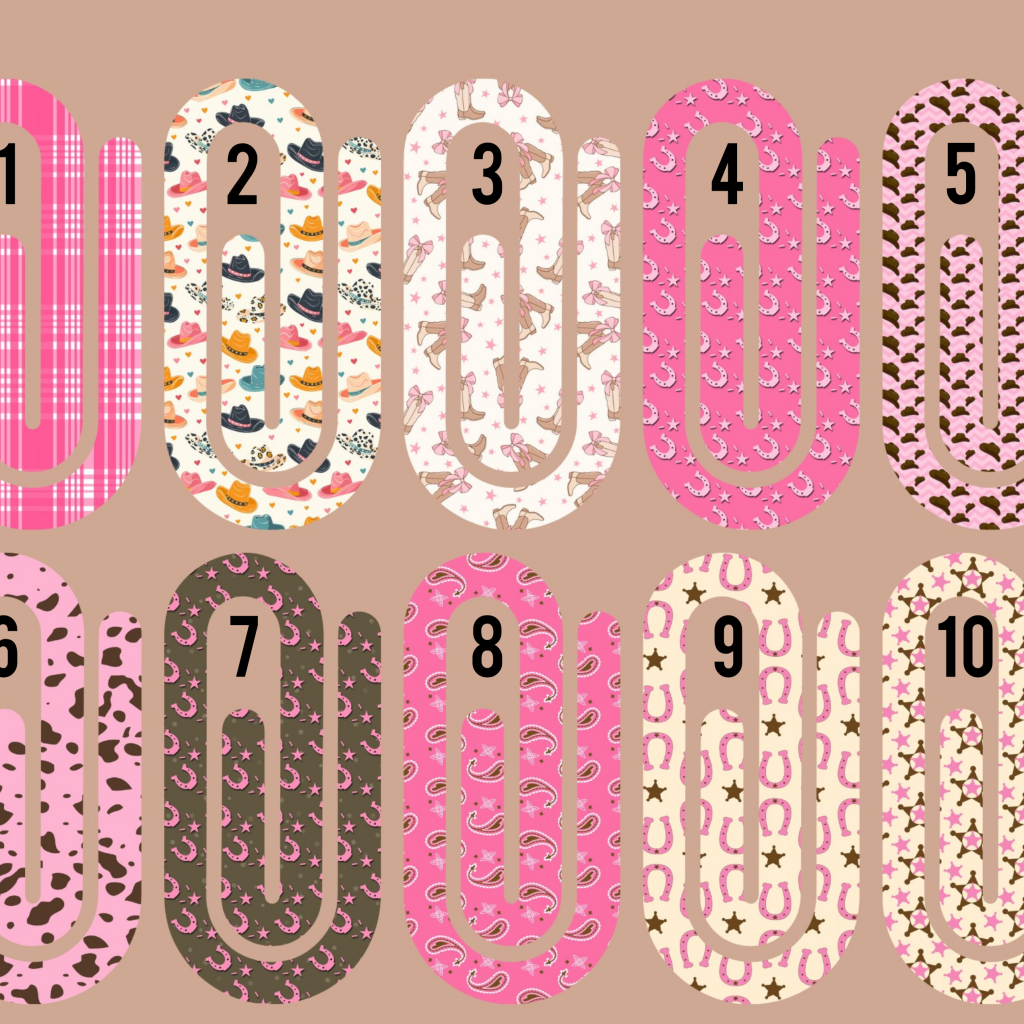 Western Theme Large Paper Clips - Splashy Ink